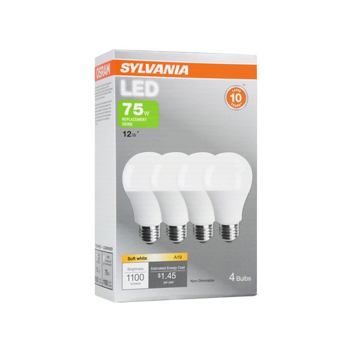 Sylvania LED Light Bulbs, 12W (75W Equivalent), Soft White, 4-count ...