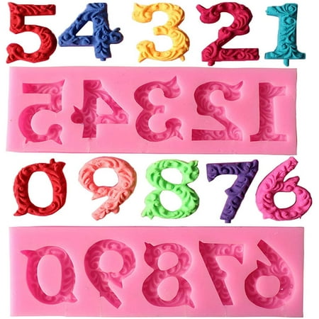 Silicone Number Molds, 0-9 3D Silicone Fondant Mold and Butterfly ...