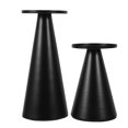 2Pcs Elegant Black Metal Pillar Candle Holders for Modern Wedding and ...