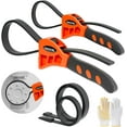 FJSHN-2-Piece Heavy-Duty Strap Wrench Set Upgrade – Adjustable Oil ...