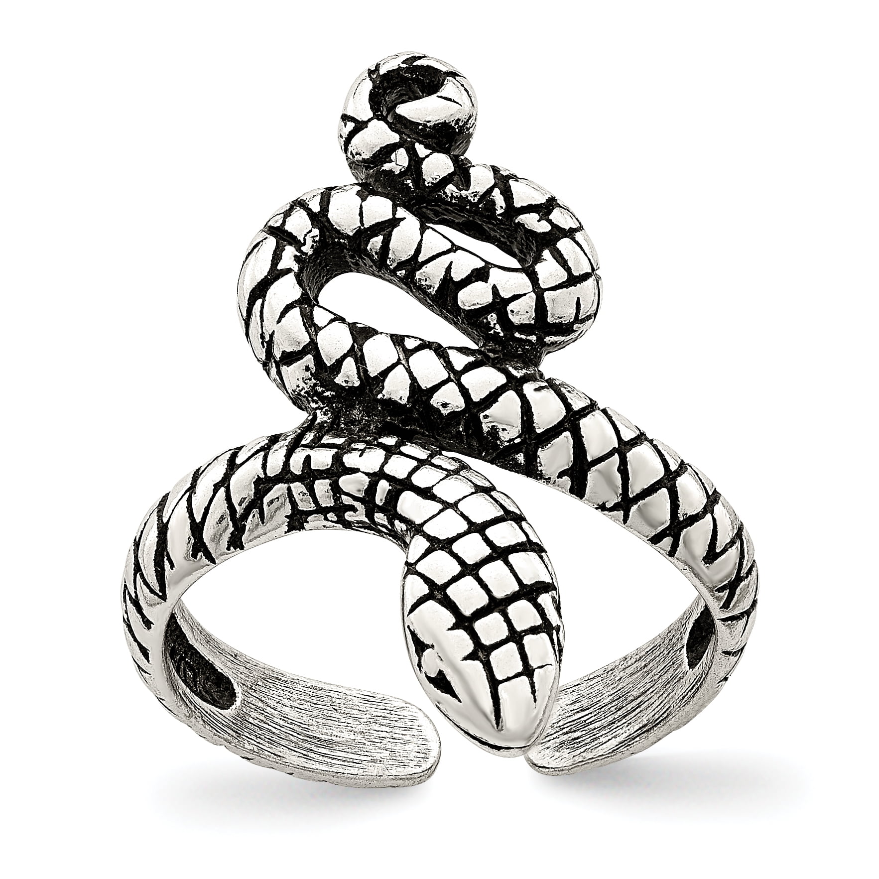 Primal Silver - Primal Silver Sterling Silver Antiqued Snake Toe Ring ...