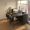 Computer Desk with File Drawers Cabinet, 47 Inch Reversible Home Office ...