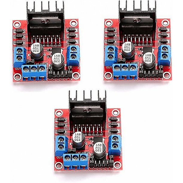 Paquete de 3 módulos de placa de motor L298n, controlador de motor de ...