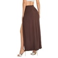 Xsylife Womens Double Split Maxi Long Skirt Ladies Plain Basic Two Side ...
