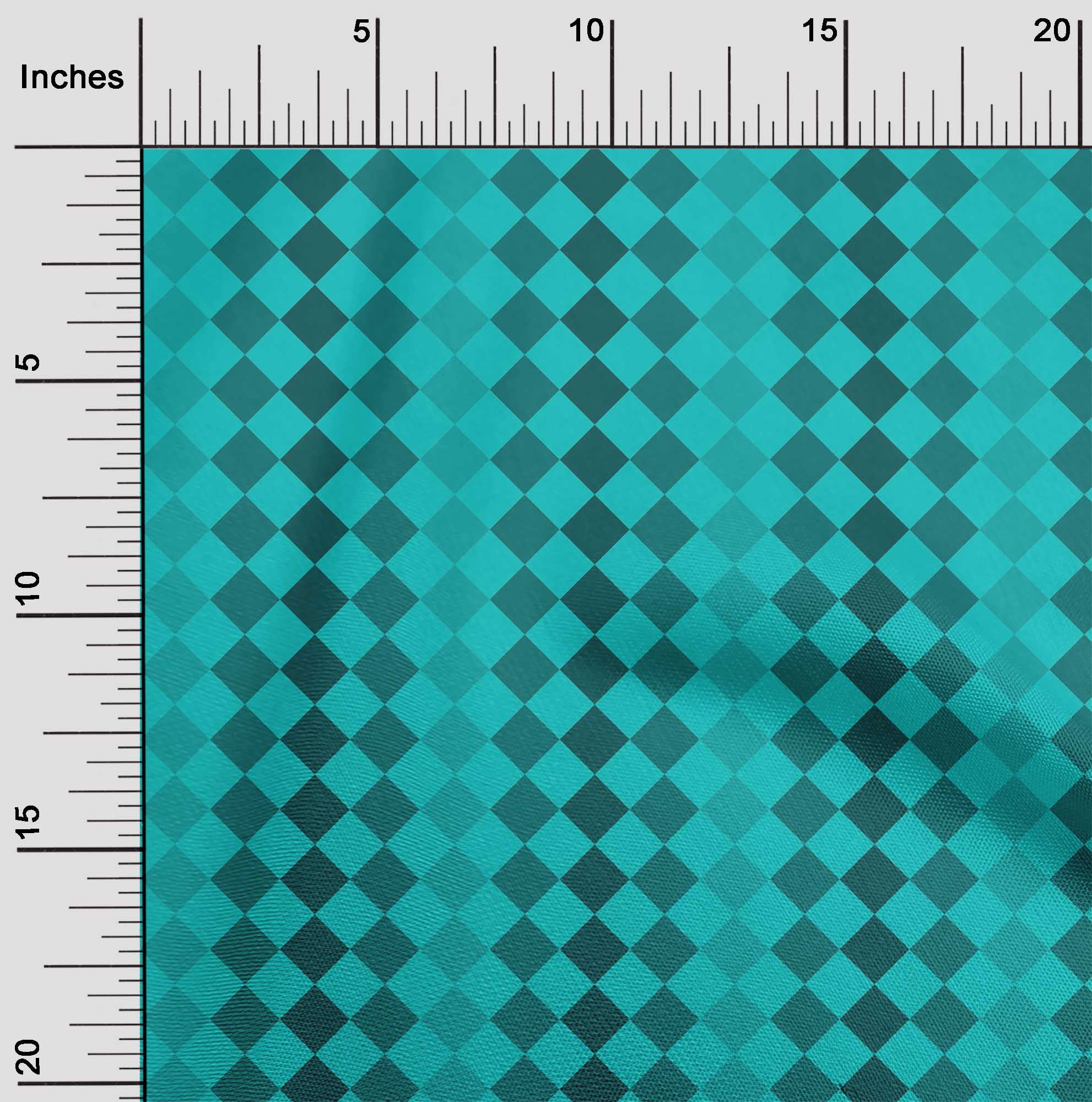 oneOone Viscose Jersey Turquoise Blue Fabric Argyle Check Diy Clothing ...
