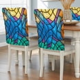 Abstract Colorful Glass Chair Back Covers Set of 4, Blue-Purple Cracked ...