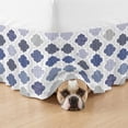 Abstract Grid Bed Skirt California King Size 16 Inch Drop, Boho Blue ...