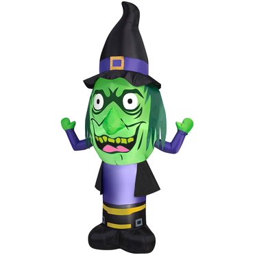 halloween inflatable 4' trick or treat happy witch airblown decoration ...