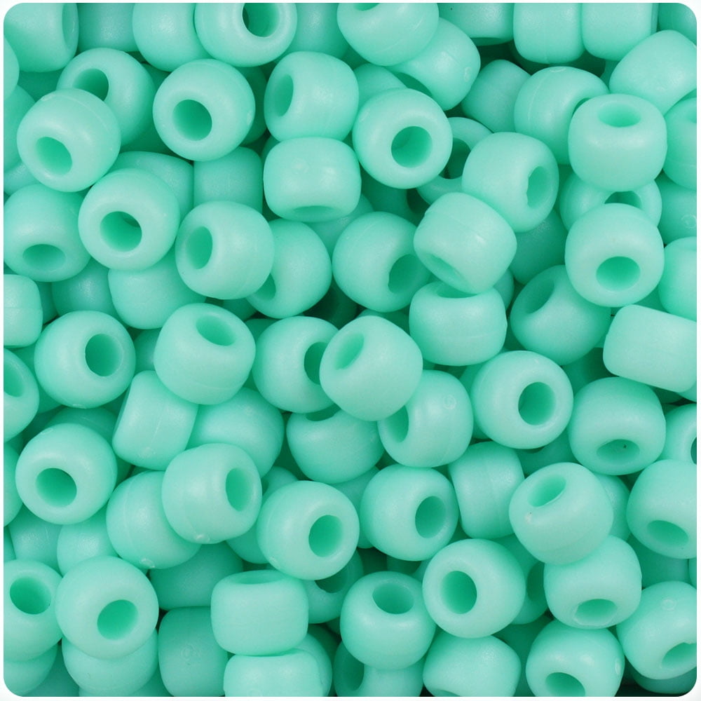BeadTin Sea Foam Matte 9mm Barrel Pony Beads (500pc) - Walmart.com