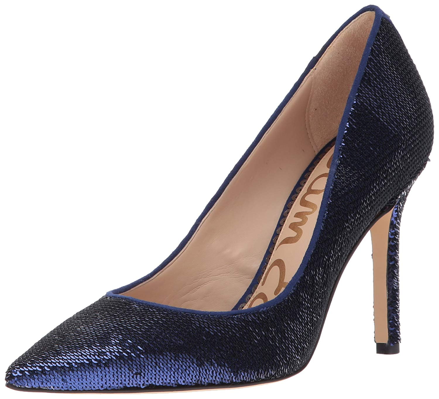 Sam Edelman Hazel Midnight Navy Sequin Pointed Stiletto Dress Shoes ...