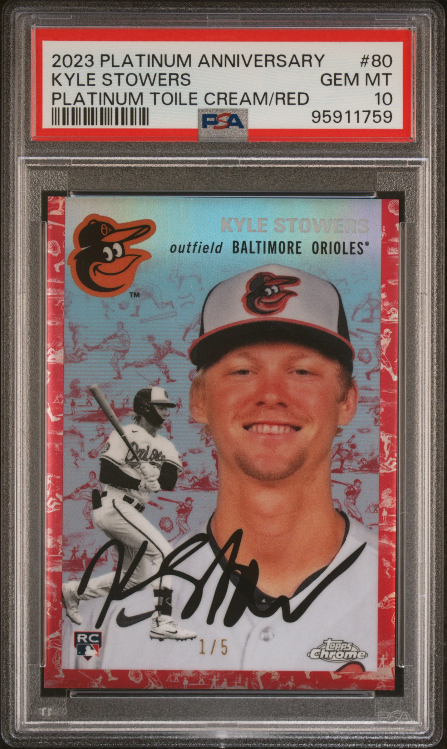 2023 Topps Chrome Platinum Anniversary Kyle Stowers #80 PLT Toile Cream ...