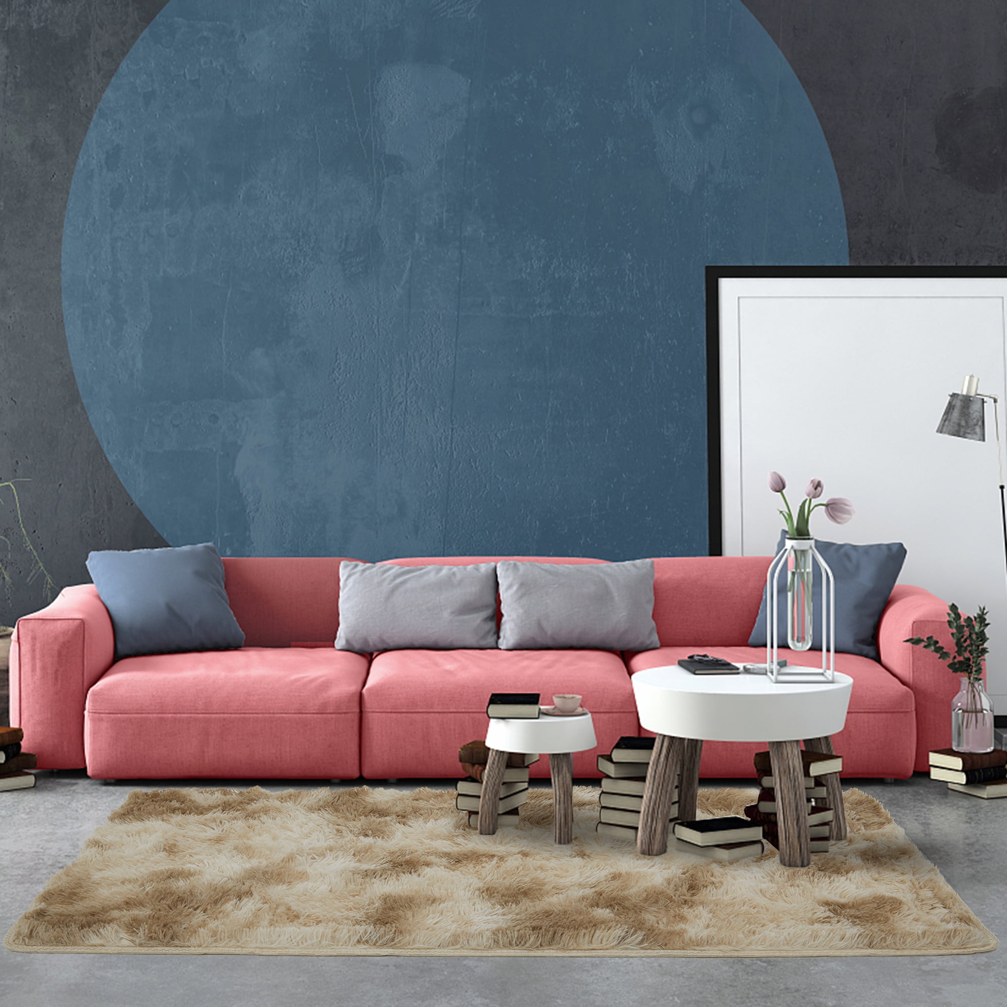 Tie Dyeing Plush Soft Carpets Indoor Padded Rugs Shaggy Decorative Rug ...