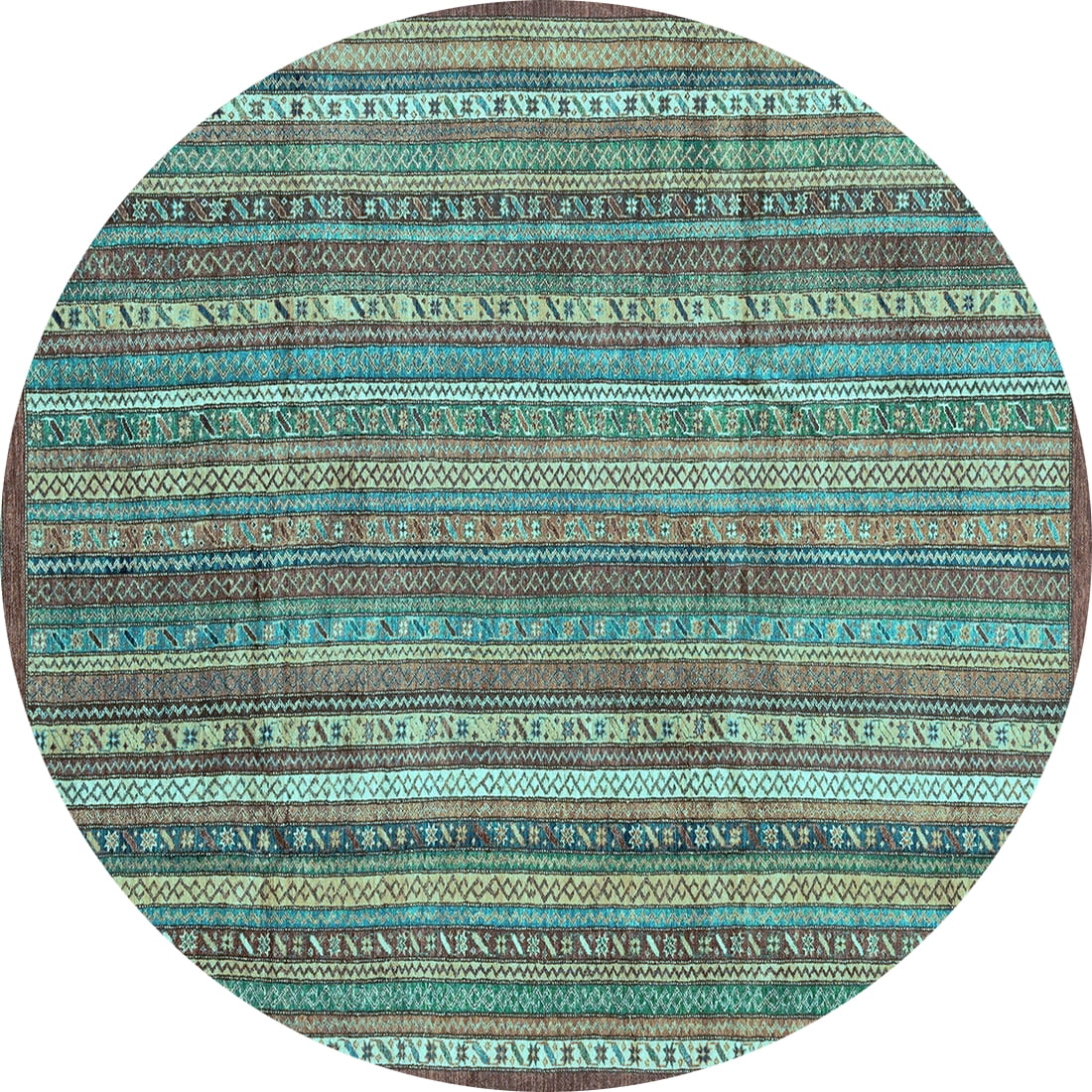 Ahgly Company Indoor Round Abstract Light Blue Modern Area Rugs, 4 ...