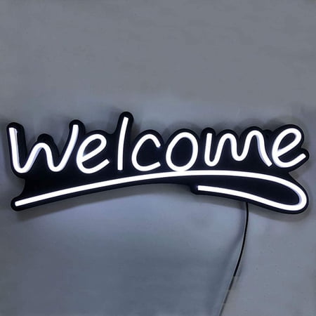 SAYDY Unique Welcome Neon Light Sign for Door Decor Neon Sign with 3D ...
