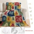 Art Country Fleece Throw Blanket Watercolors Retro Red Blue Butterfly ...