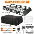 Ataucjin Roof Basket Cargo Carrier,64"x39"x6"Universal 200LB Heavy Duty ...