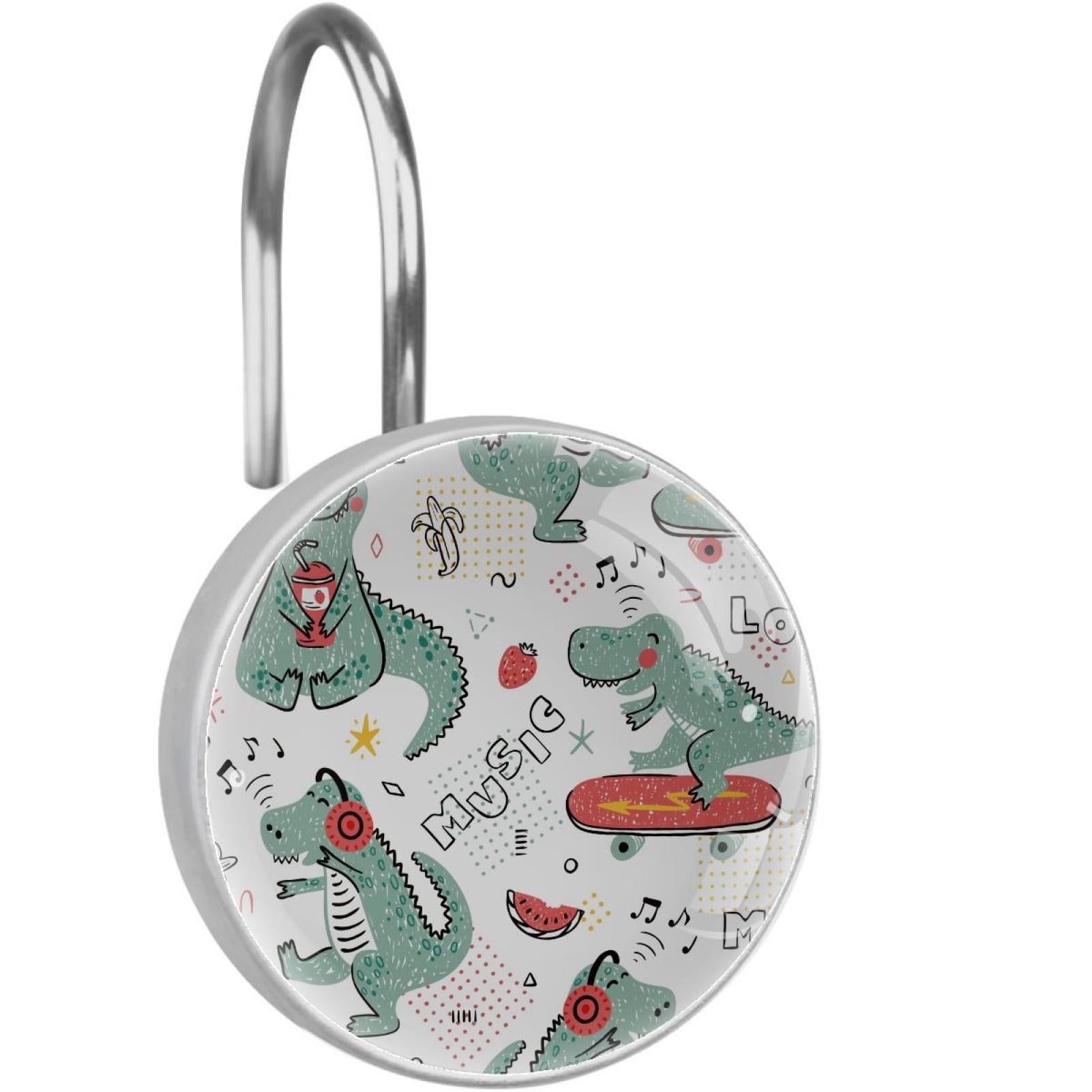 Dinosaur Shower Curtain Hooks（Set of 12）for Home Hotel Shower Rods ...