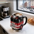 Fire Rescue Mug - Handcrafted 3D Fire Truck Coffee Cup - Firefighter ...