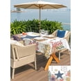 Boho Floral Starfish Rectangle Outdoor Tablecloth with Umbrella Hole ...