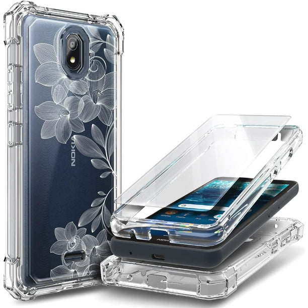 Nagebee Phone Case Compatible For Nokia C100 With Tempered Glass Screen
