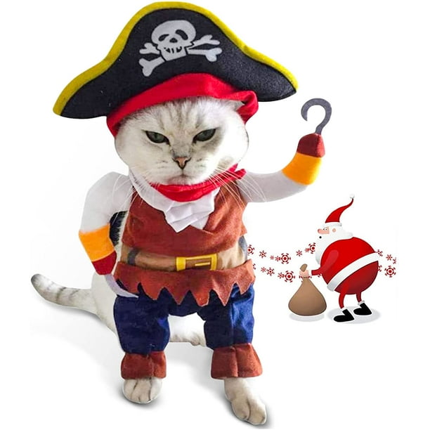 Funny Cat Pirate Costumes - Caribbean Style Pet Dressing up Cosplay ...