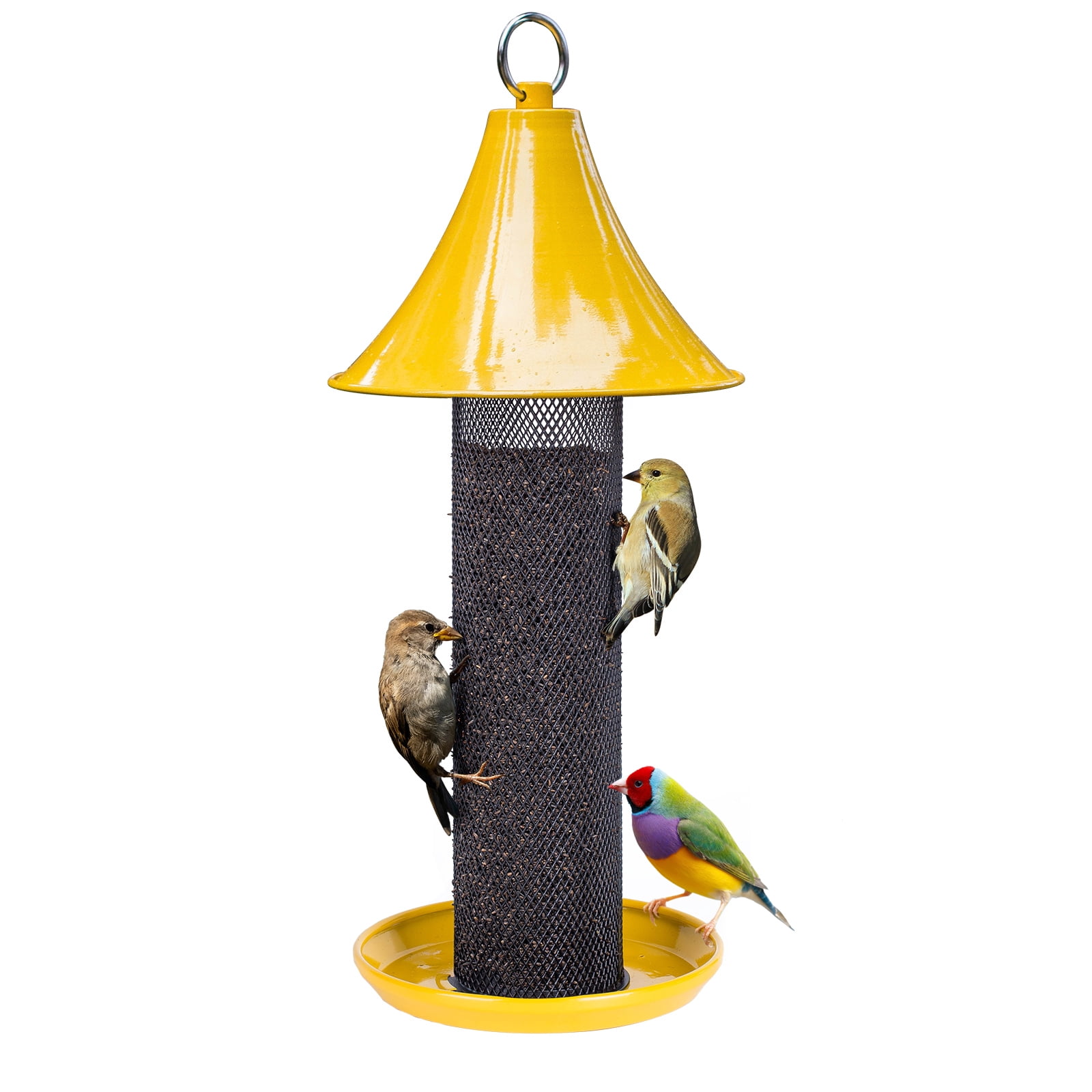 Kingsyard Metal Finch Bird Feeders for Outside Hanging Tube Feeder for ...