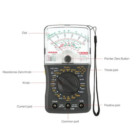 Mini Handheld Analog Multimeter AC/DC Voltmeter Ammeter Resistance ...