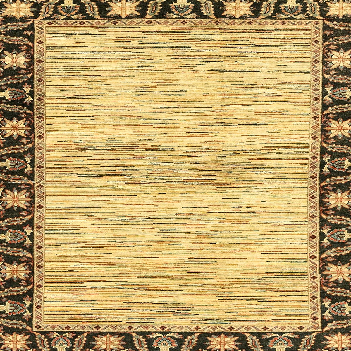 Ahgly Company Indoor Square Abstract Bold Yellow Abstract Area Rugs, 6 ...