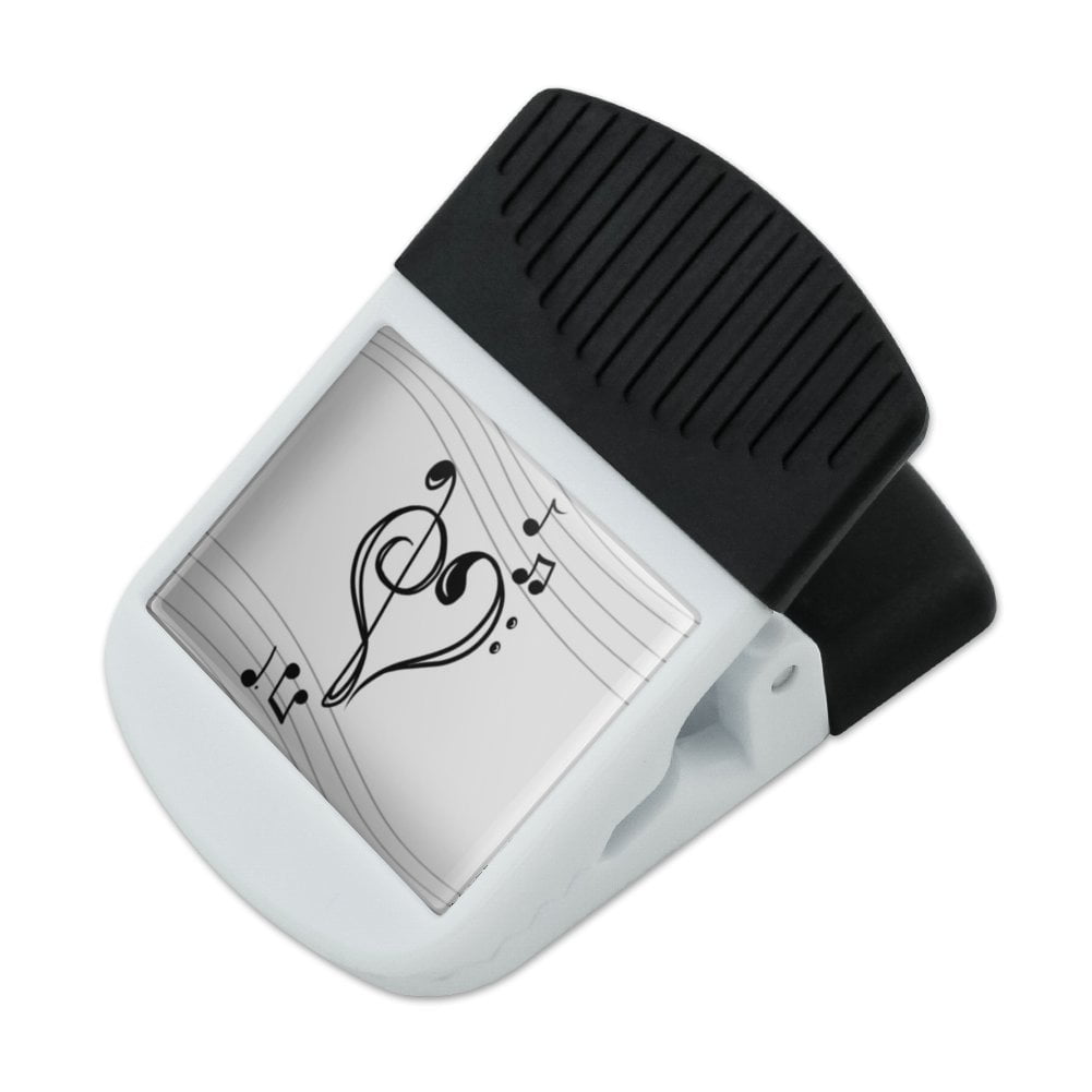 Treble Bass Clef Heart Music Black White Refrigerator Fridge Magnet ...