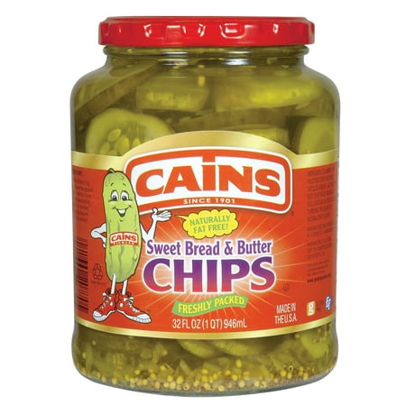 Cains: Sweet Bread & Butter Chips Pickles, 32 Fl Oz - Walmart.com