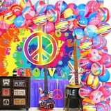 60's Hippie Theme Party Decorations, 1960s Groovy Photo Backdrop, Tie ...