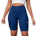Bbyeadc Women Workout Biker Shorts with Cargo Pockets Butt Lifting High ...