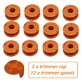 Worx WA0004 12Pcs String Trimmer Spools Line + Cap, Replacement for ...