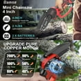 Bamse 4 inch Mini Chainsaw Cordless, 12V Electric Handheld Chain Saw ...