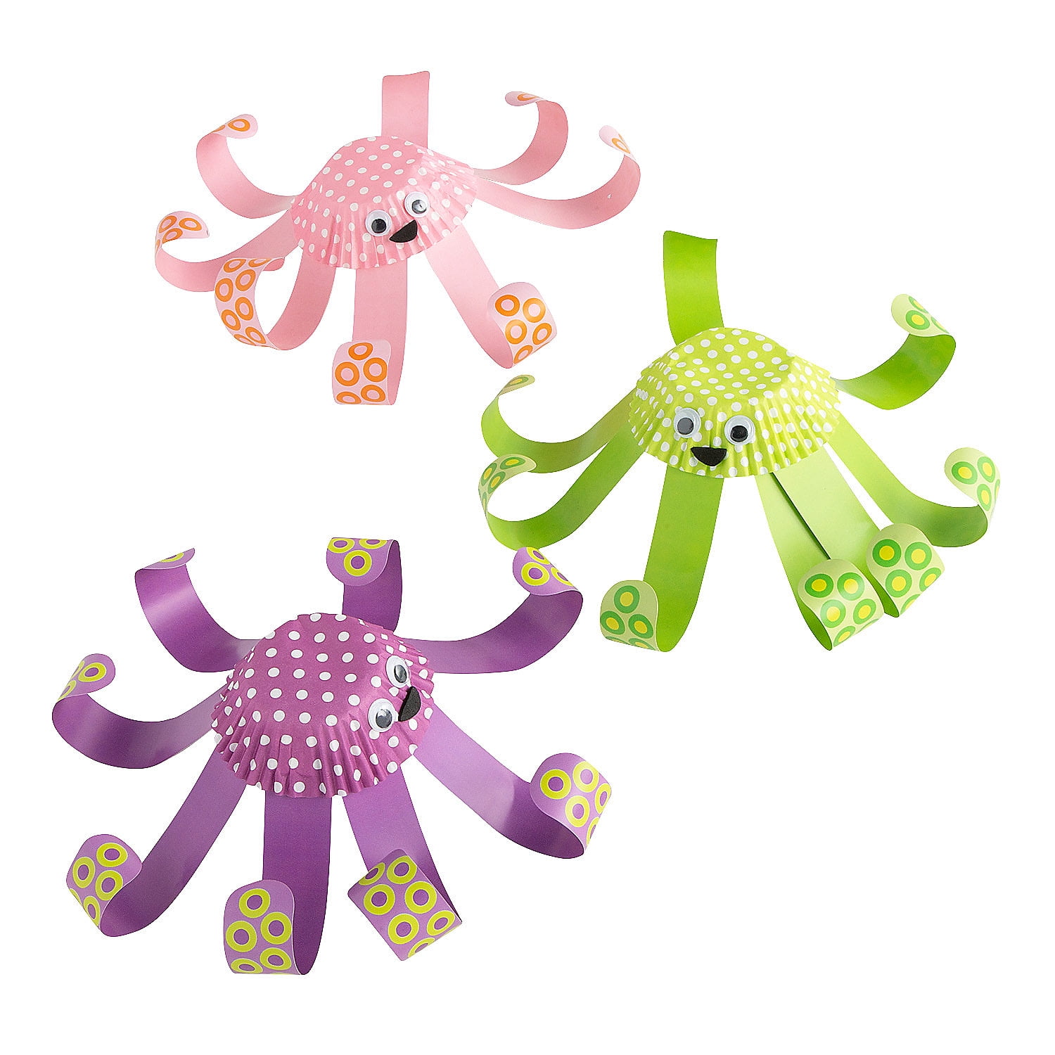 Cupcake Liner Octopus Craft Kit, Makes 12, Craft Kits, Summer, 12 ...