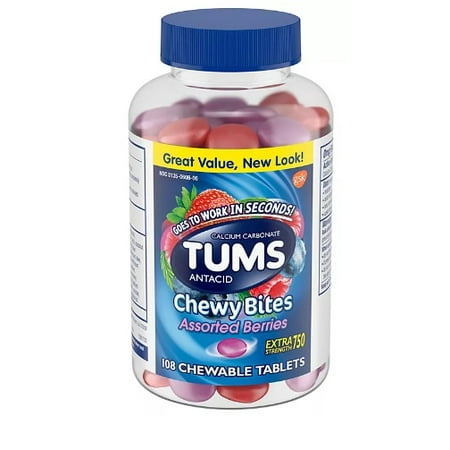 TUMS Chewy Bites, Chewable Antacid Tablets for Heartburn Relief ...