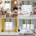 Black Stripes Valances for Windows Green Japanese Style Striped Line ...