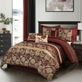 Nanshing Mollybee 7 Piece Traditional Floral Comforter Set, Red Gold ...