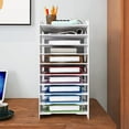 Natwind Paper Organizer for Desk 10 Tiers White File Holder Office ...