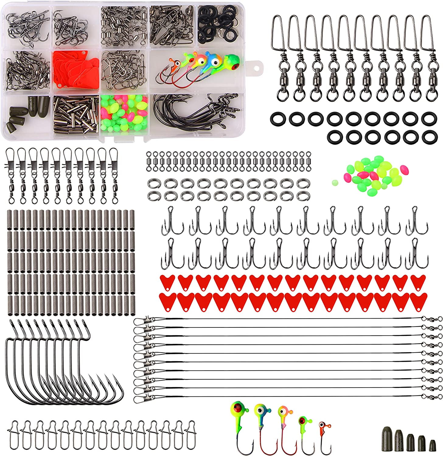325pcs Fishing Terminal Tackle Kit Include Fishing Hooks and Weights ...