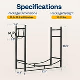 SPECSTAR 3ft Firewood Log Rack, Heavy Duty Indoor Outdoor Wood Storage ...