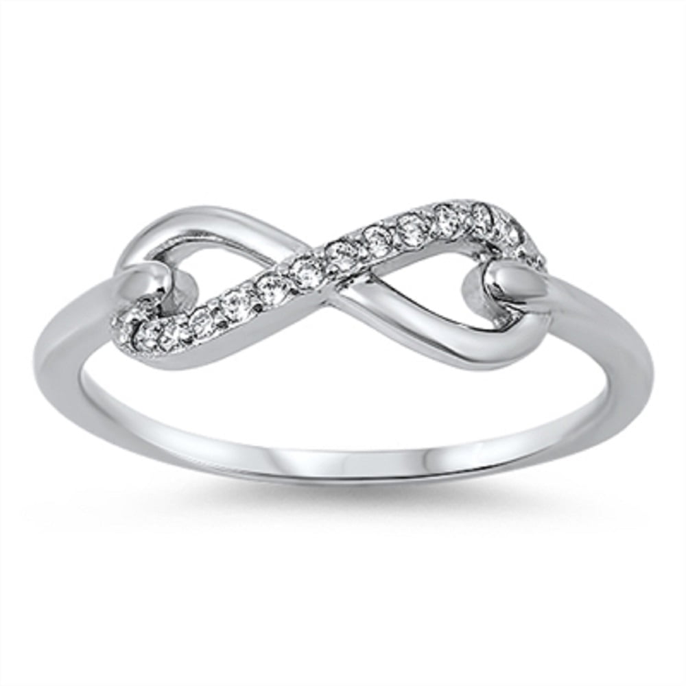 Infinity Cubic Zirconia Ring Sterling Silver 925 - Walmart.com