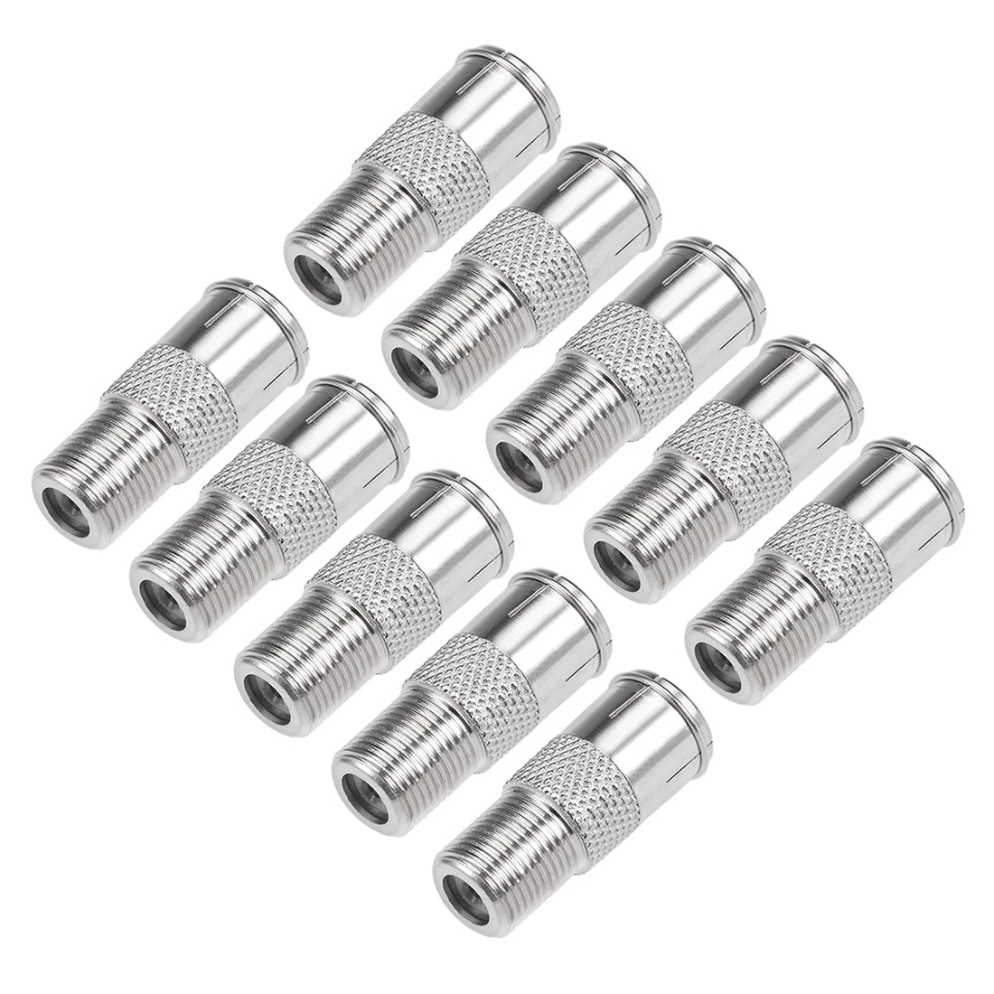 F Type Female to Quick Jack Male Silver Tone RF Coaxial Adapter ...