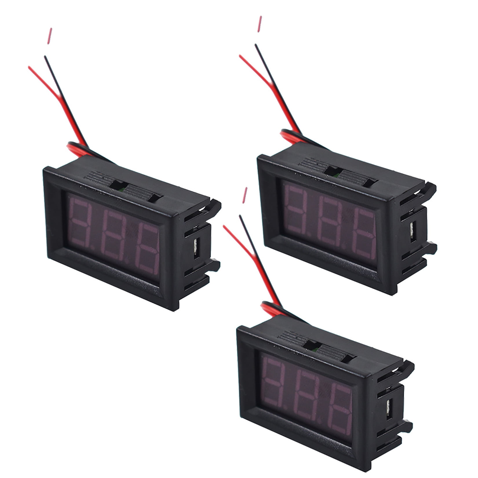 3 Pack LED 3 Digital Display Voltage Meter DC 0-30V Voltmeter Panel ...