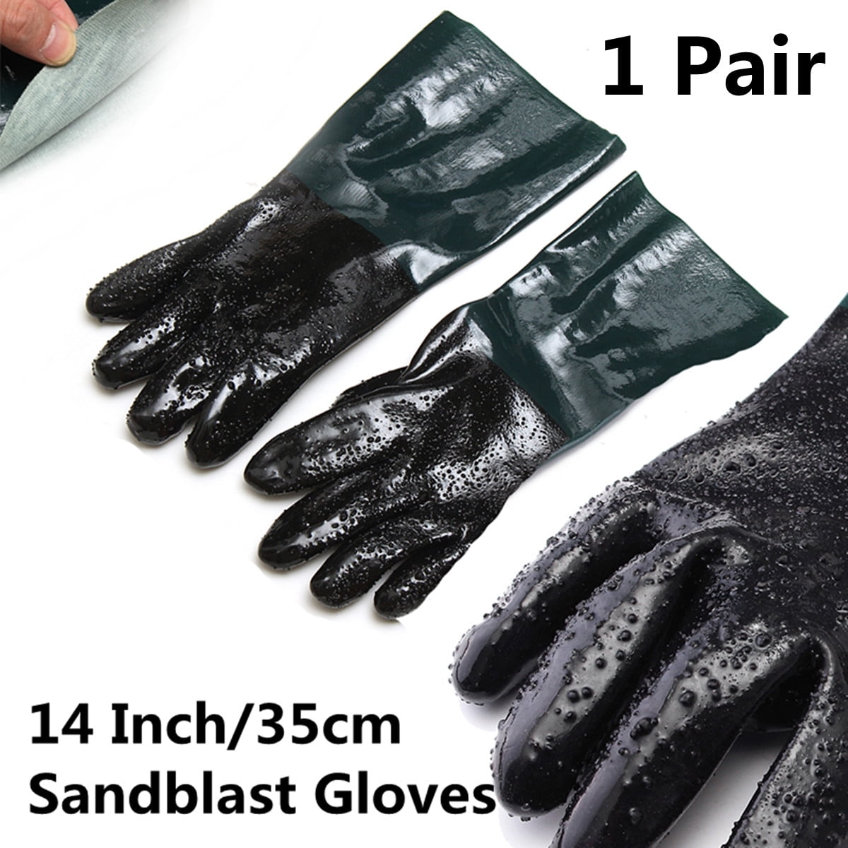 1 Pair Of Heavy Duty Sandblasting Gloves For Sandblaster Sand Blast ...