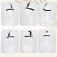 24Pcs 2 Styles Feathers with Satin Fabric with Plastic Headbands Black ...