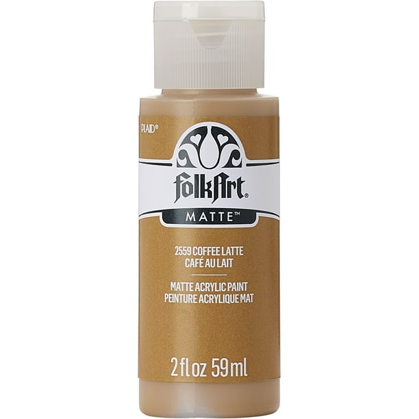 FolkArt Acrylic Craft Paint, Matte Finish, Coffee Latte, 2 fl oz ...