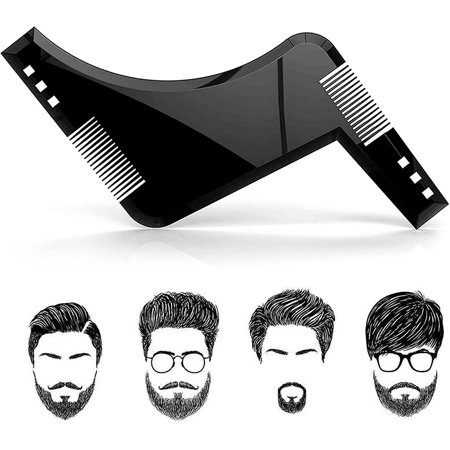 Beard Stencil, Beard Guide Shaper With Comb, Beard Styling Tool, Symmetrical Beard Stencils And ...