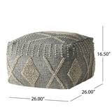 GDF Studio Ivory and Gray Polyester Rectangle Pouf - Walmart.com