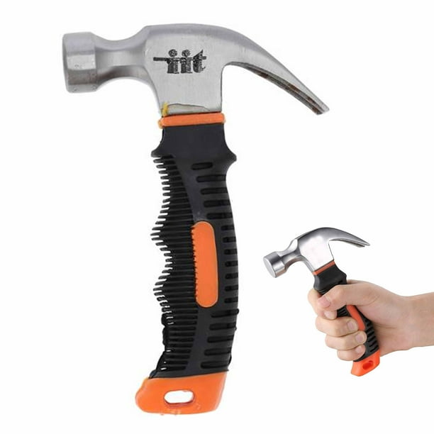 8 Oz Small Hammer Camping Claw Stubby Short Tool Stainless Steel Rubber ...